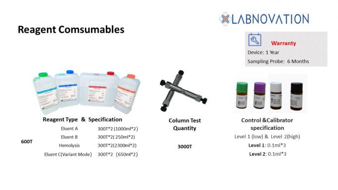 Labnovation HbA1c HPLC Analyzer 20 ตัวอย่างความจุการตรวจจับเชิงปริมาณ